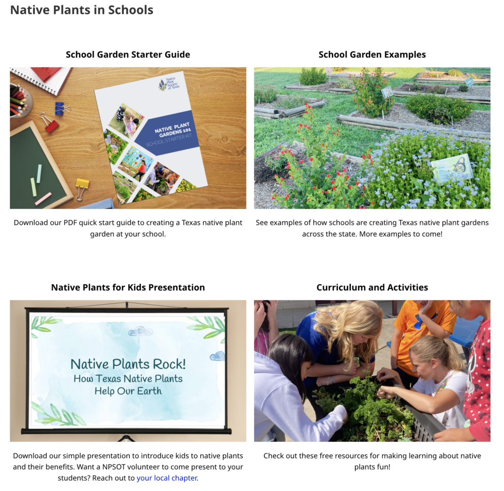 New Resource for You: Native Plants in Schools - Native Plant Society ...